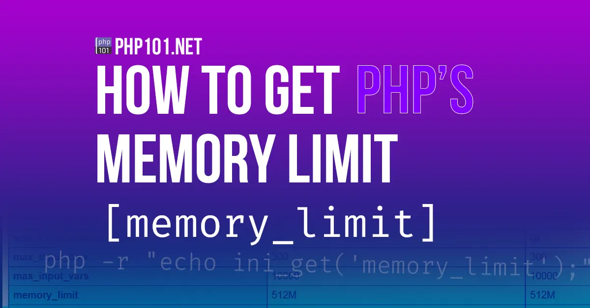 3 ways to get PHP memory limit value | PHP 101